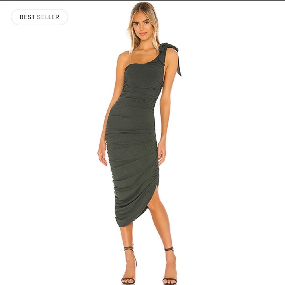 Revolve: Deep Green Midi Dress - Gem